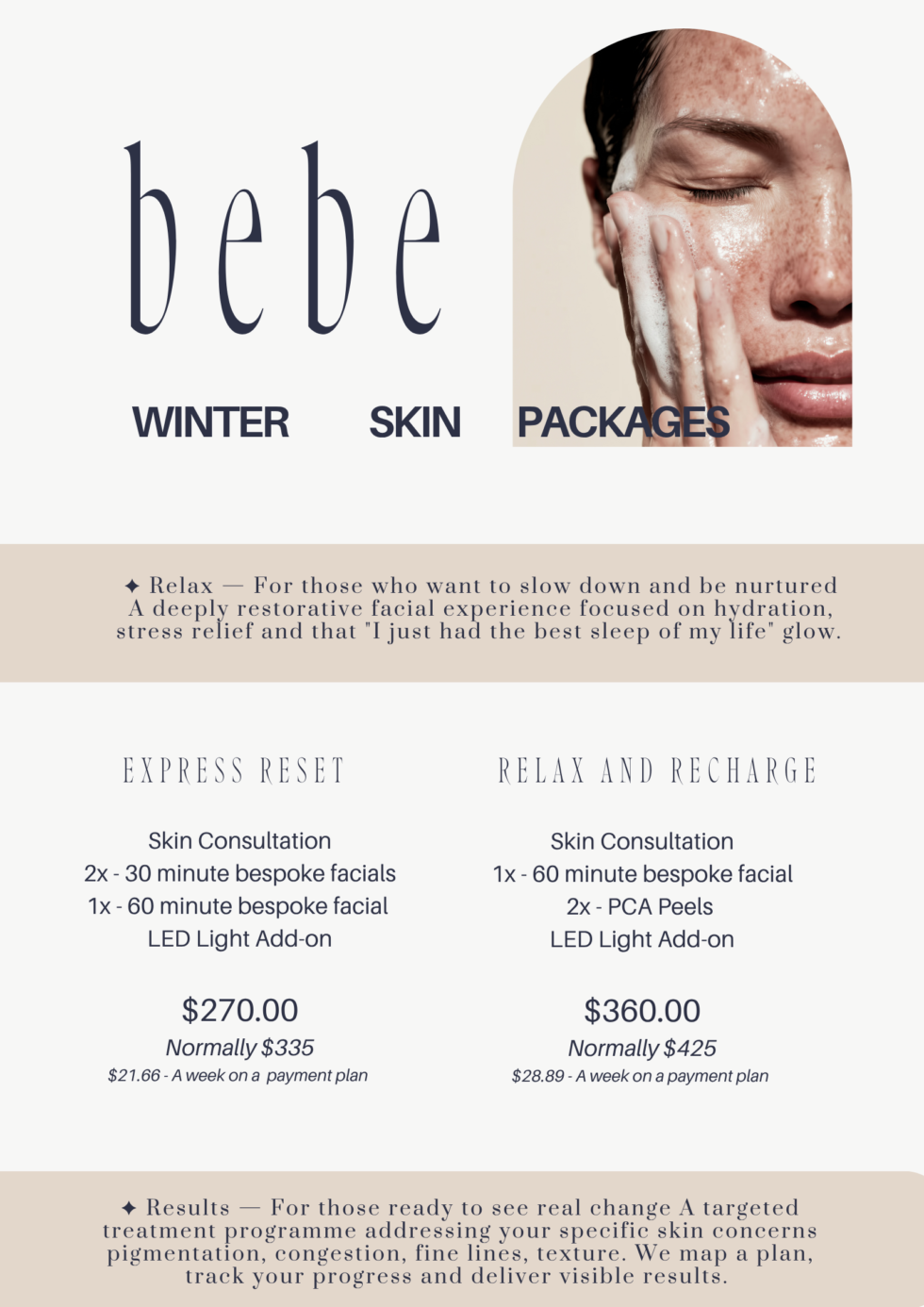 Winter Skin Packages 2026 - Be Be Beauty Salon